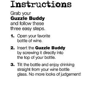 Guzzle Buddy 2GO Unbreakable Tritan Plastic Wine Bottle Glass, It Turns Your Bottle Into Your Glass, Real Women