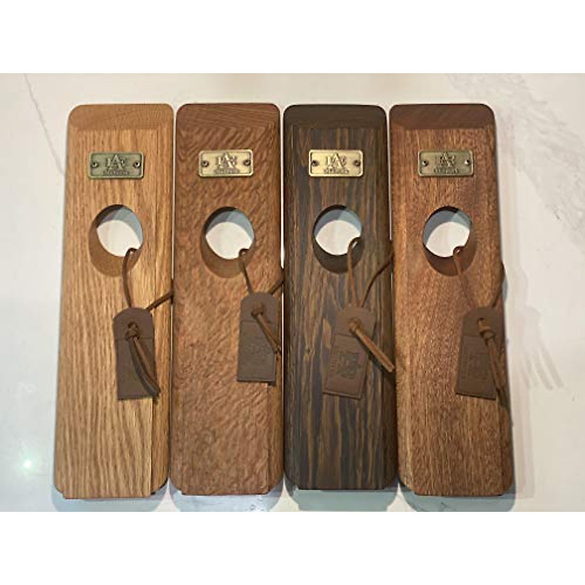 A&E Millwork LTD Mahogany Edge Grain Self-Balancing Wine Bottle Holder, Bottle Opener
