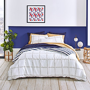 Lacoste Splash Duvet Set, King, White/Navy