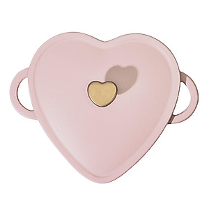 Beautiful 2-Quart Cast Iron Heart Dutch Oven, Pink Champagne, Drew Barrymore