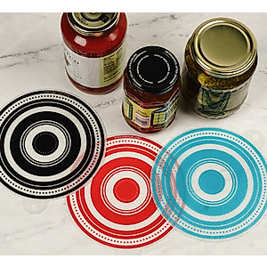 RSVP International Silicone Multi-Purpose Kitchen Tool Jar Opener/Non Skid Pad for Mixing Bowls, 6.5" Round, Black