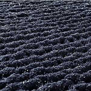 DIRUNEN Chunky Knit Luxury Throw Blanket Large Cable Knitted Premium Soft Cozy Chenille Bulky Blankets for Cuddling up in Bed, on The Couch or Sofa (Dark Gray-Silver Ribbon) 59"×79"