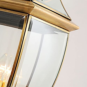 Enlylyog Outdoor Wall Column Head Lamp Door All Copper European Style Lighting Waterproof Home Villa Garden Street Lamp Landscape Garden Lamp Hotel Outdoor Lamp