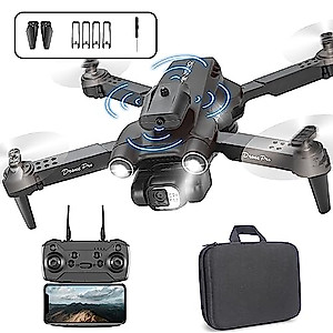 Mini Drone with Dual 1080p HD Camera Multi-functions Altitude Hold Mode Foldable Rc Drone Quadcopter Circle Fly, Route Fly, Altitude Hold, Headless Mode (Black)