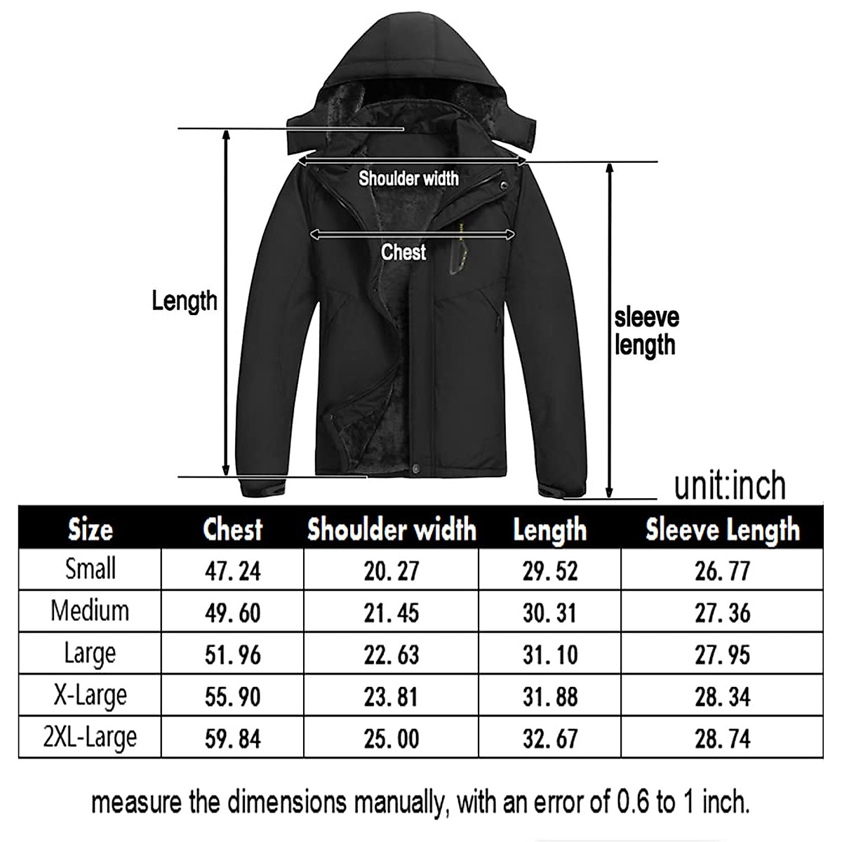 Jingangjin Men's Mountain Waterproof Ski Jacket Winter Windbreaker Warm Hooded Snowboarding Raincoat Jackets