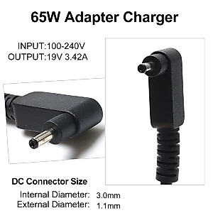 19V 3.42A 65W AC Adapter Laptop Charger for Acer Chromebook 11 13 14 15 R11 CB3 CB5 C720 C720P C740 C810 C910 CB3-532 CB5-571 CB3-131 CB3-111-C670 Acer Iconia Tab W700 W700P Power Supply Cord