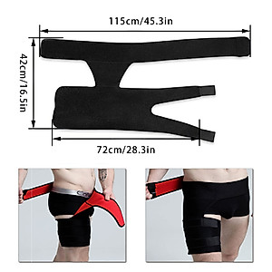 Hip Brace and Groin Support, Adjustable Groin Support Bandage Breathable Unisex Hip Thigh Support Sciatica Relief Wrap Groin Support Adjustable Hamstring Compression Sleeve Fits Men and Women
