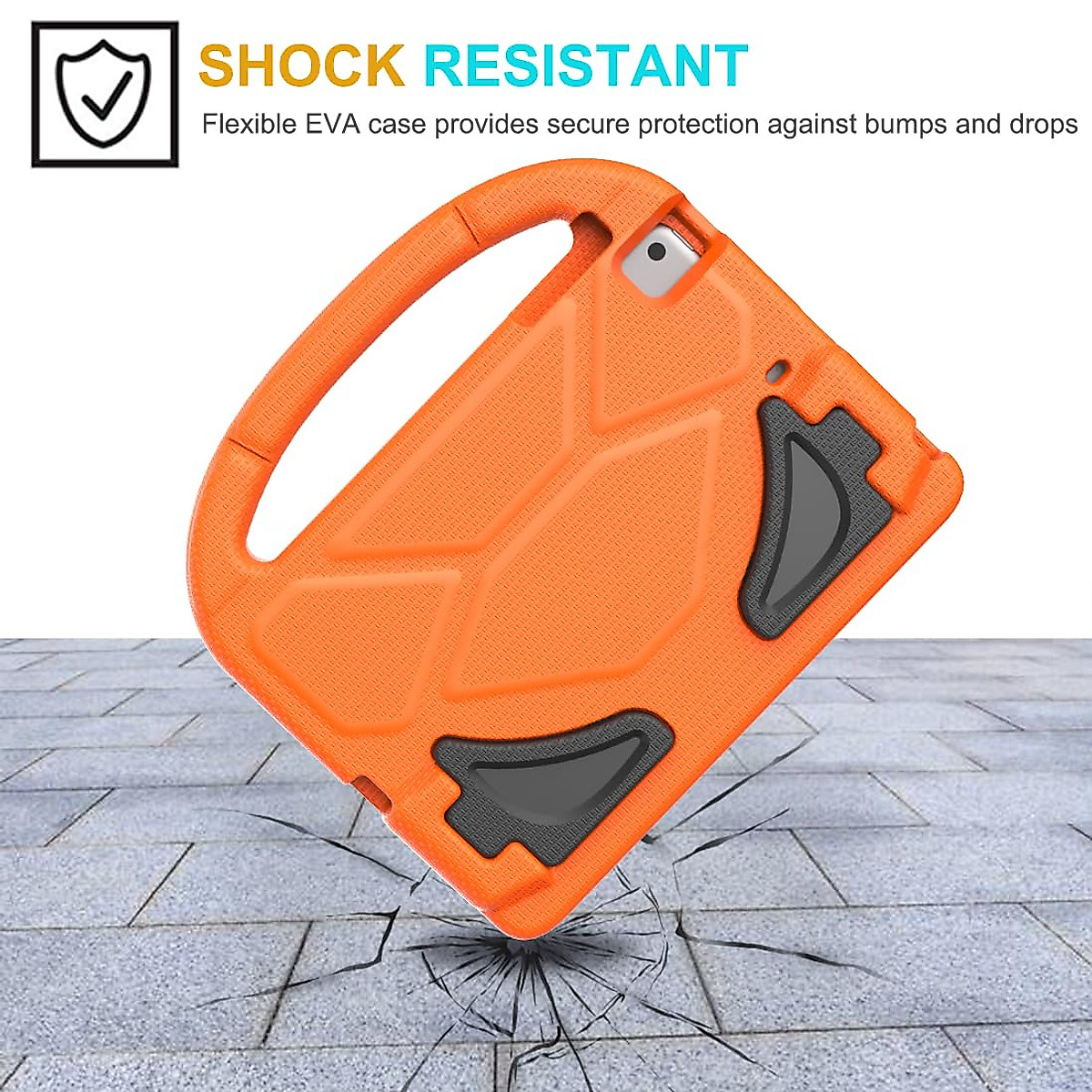 SUPLIK Kids Case for iPad Mini 5/4/3/2/1 (7.9"), Durable Shockproof Protective Handle Bumper Stand Cover with 2*Screen Protectors for 7.9 inch Apple iPad Mini 5th/4th/3rd/2nd/1st Generation, Orange