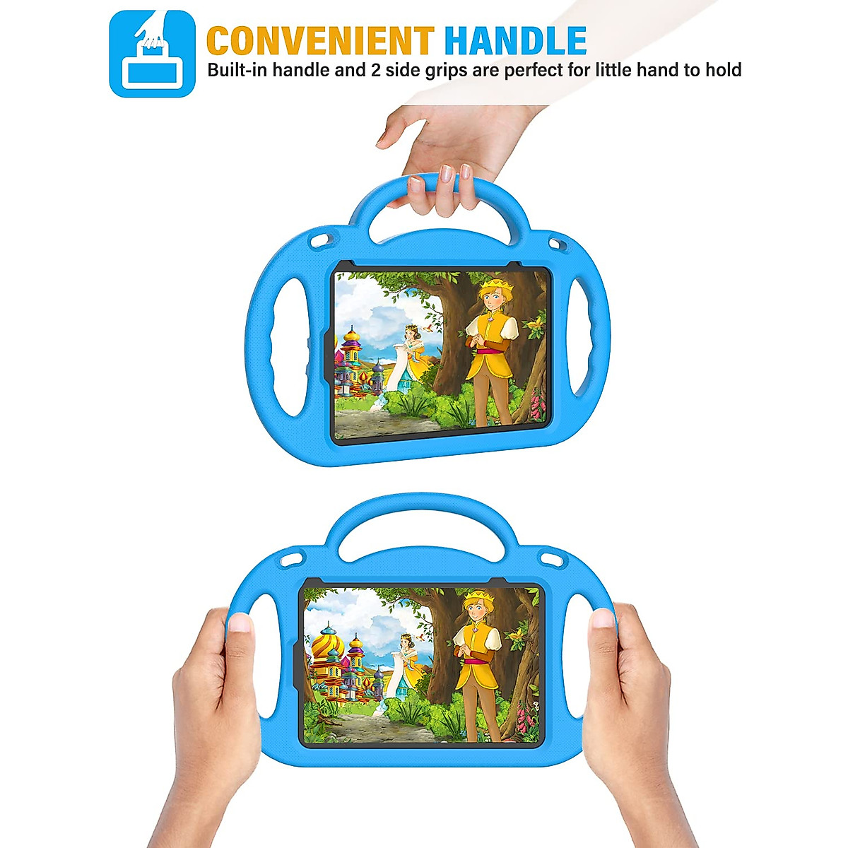 SUPLIK Kids Case for iPad Mini 6 (8.3 inch, 2021), iPad Mini 6th Generation Case with Shoulder Strap, Kidproof Shockproof Handle Stand Protective Case for Apple iPad New Mini (6th Gen), Blue