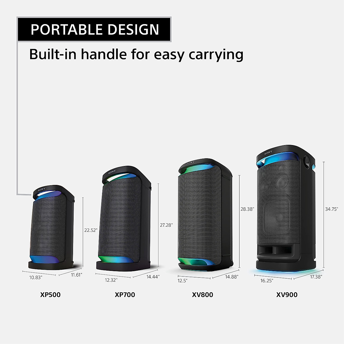 Sony SRS-XP500 X-Series Wireless Portable-BLUETOOTH-Karaoke Party-Speaker IPX4 Splash-resistant with 20 Hour-Battery