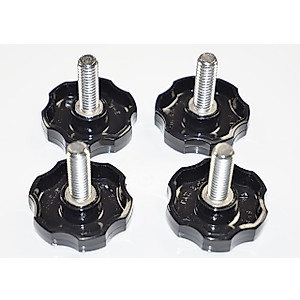 5/16-18 x 1" Thumb Screw Thumbscrew Thumb Screws Stainless Steel Standard Coarse Threads Clamping Rosette Knobs Black - Made in The USA (4)