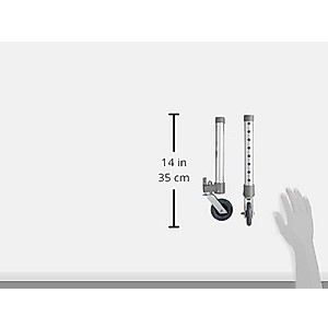 Drive Medical Locking Swivel Walker Wheels with Two Sets of Rear Glides, Gray
