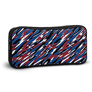 USA Patriotic Camouflage Pencil Case Makeup Bag Big Capacity Pouch Organizer for Office College