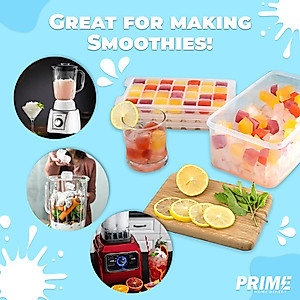 Prime Home Direct Ice Cube Tray with Lid and Bin | 112 pcs | 4 Silicone Ice Cube Trays for Freezer | Ice Trays for Freezer | Ice Tray, Ice Molds, Ice Cube Maker, Ice Bin for Freezer & Ice Cube Molds
