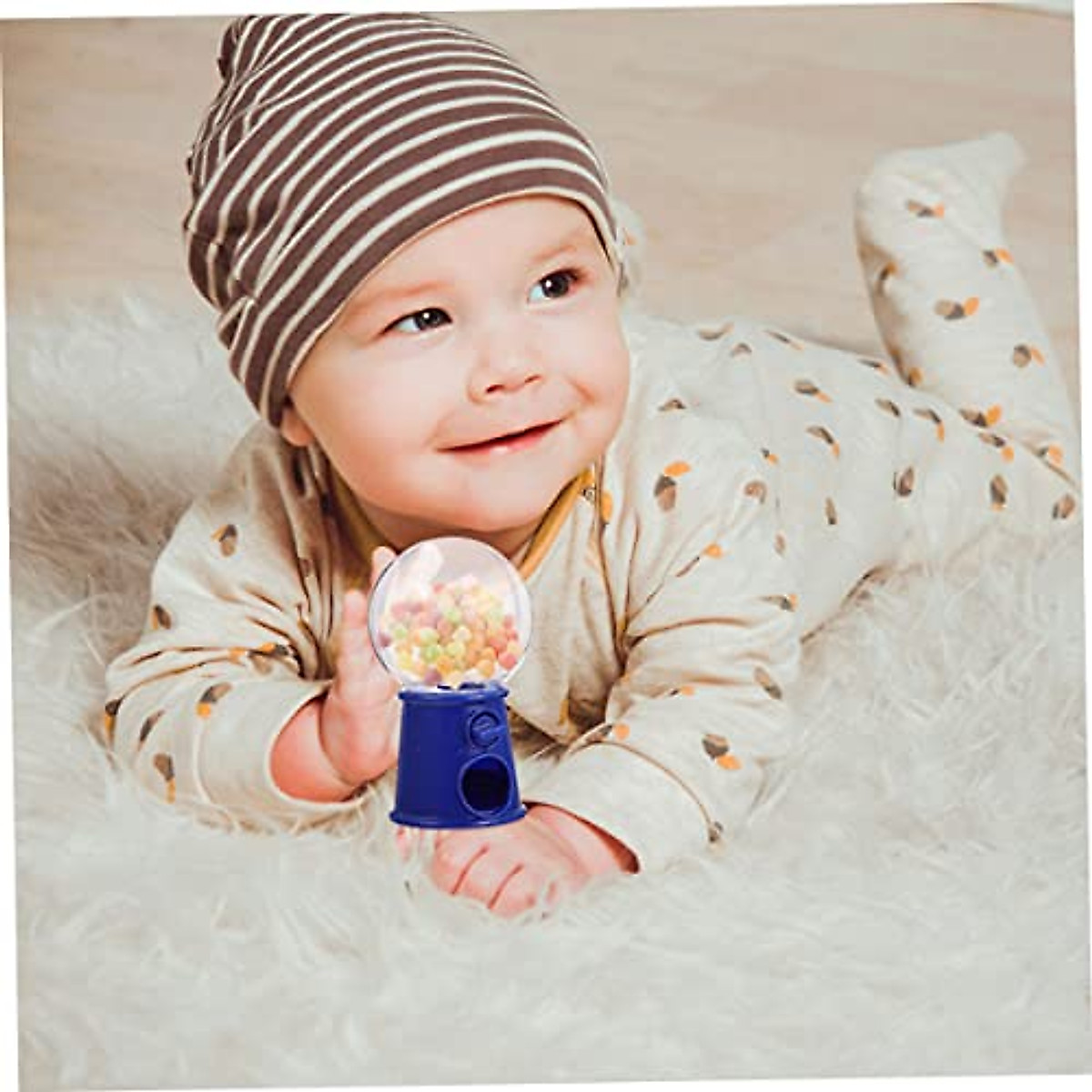 CHILDWEET 8pcs Mini Machine Rn Cake Topper Plastic Piggy Bank Mini Candy Plastic Gumball Machine for Kids Snack Dispenser Kids Piggy Bank Gumballs Machines Playthings Candy Twisting