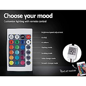 Artiss Queen Leather Upholstery Bed Frame with Gas Lift Storage and LED Headboard, Black