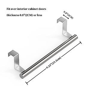 Stainless Steel Towel Rack for Kitchen,Towel Bar Over The Door Cabinet,Easy Install - 2 Pack