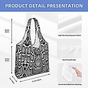 ZIMBRO Black White Snake Skin Single shoulder commuter canvas bag Women's single shoulder bag fashion canvas handbag tote bag
