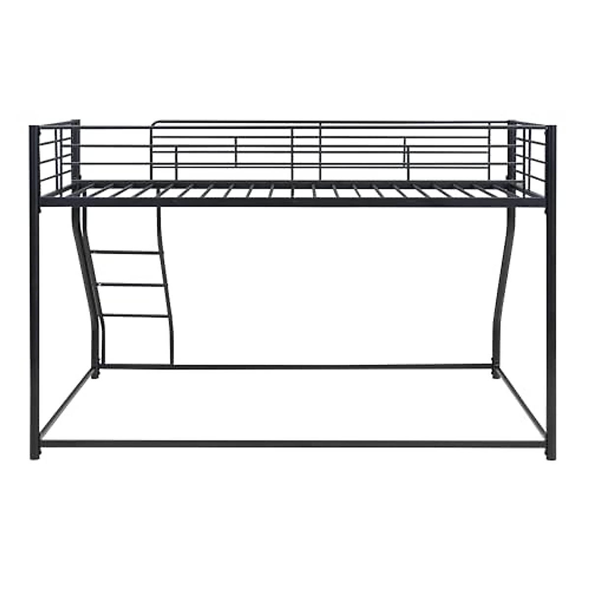 HBRR Twin XL Over Queen Bunk Beds, Low Profile Bunk Beds Heavy Duty Steel Bed Frame with Safety Rail and Ladder for Boys Girls Adults Dormitory Bedroom,No Box Spring Needed