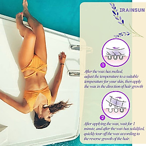 IRAINSUN Waxing Kit for Women Man, Wax Warmer for Hair Removal, Waxing Machine Easy to use Accessories Complete