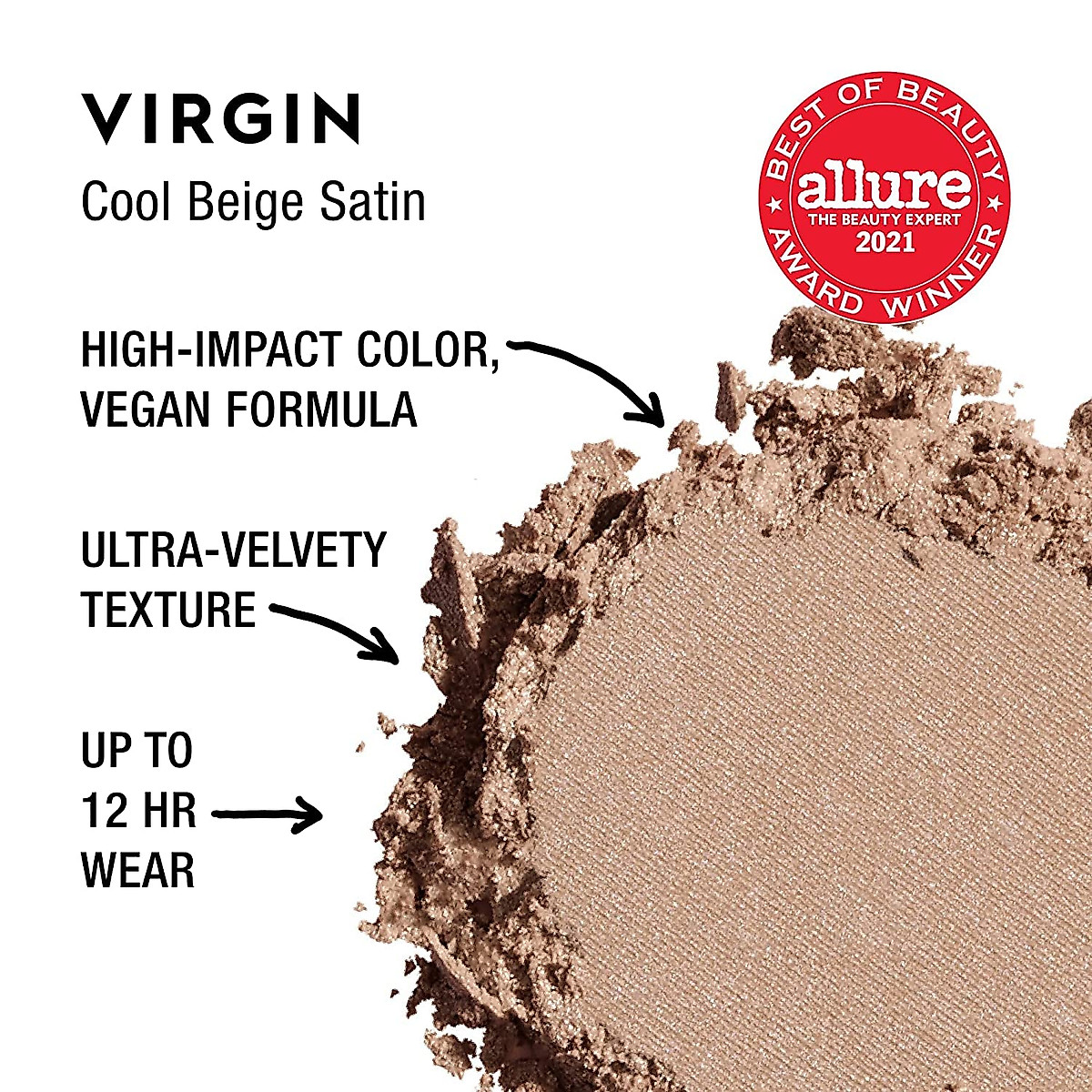 URBAN DECAY 24/7 Eyeshadow Compact - Award-Winning & Long-Lasting Eye Makeup - Up to 12 Hour Wear - Ultra-Blendable, Pigmented Color - Vegan Formula – Virgin (Cool Beige Satin)