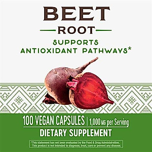 Nature's Way Beet Root 500 mg, 100 Vegetarian Capsules, Pack of 3