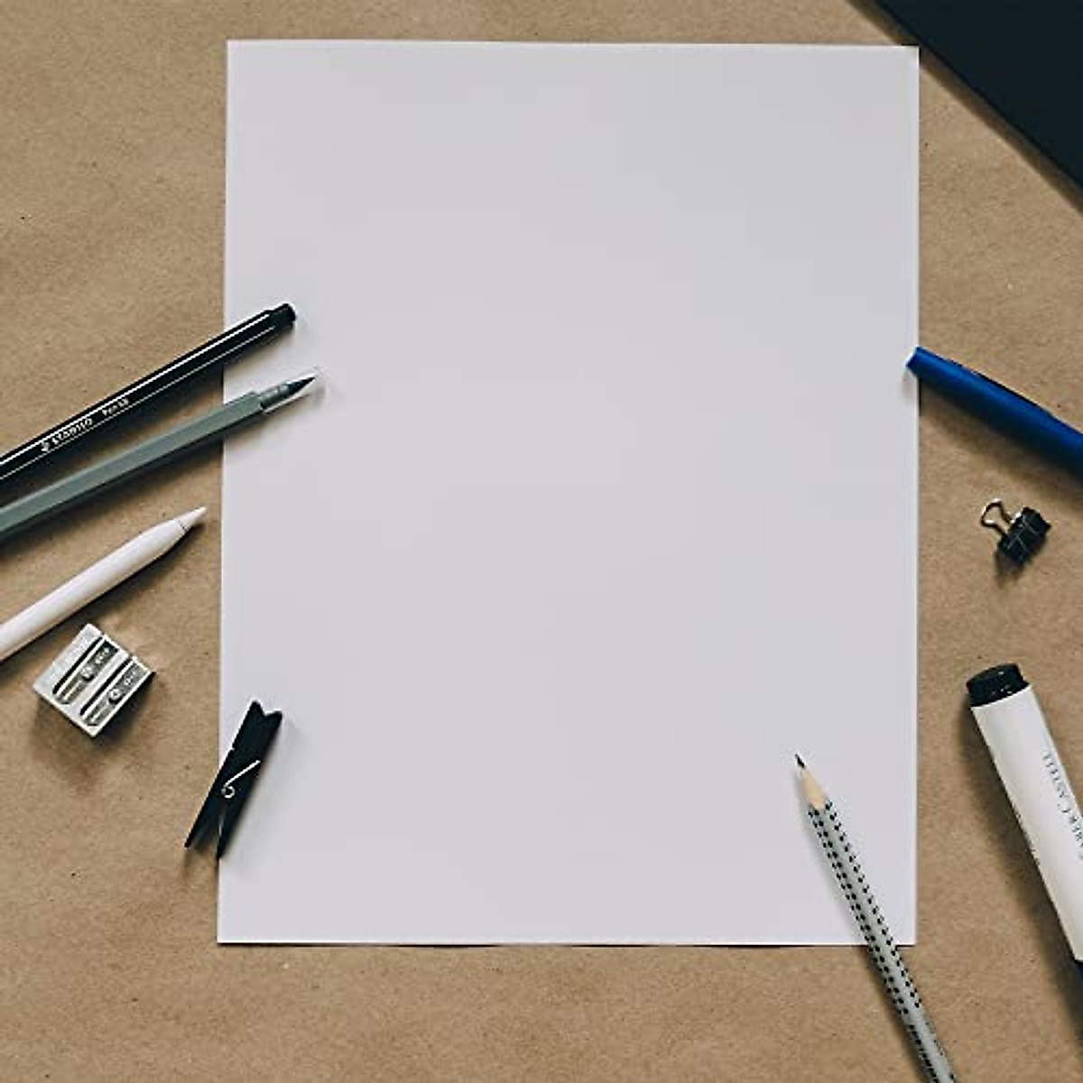 Reskid 100 Pack of White Cardstock - Thick Paper - 5 x 7" Blank Heavy Weight 110lb/14pt Cover Card Stock - Great For Invitations, Announcements and More (5x7, inches)