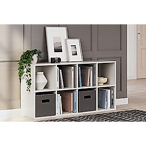 Signature Design by Ashley Aprilyn Farmhouse 8 Cube Storage Organizer or Bookcase, Whitewash