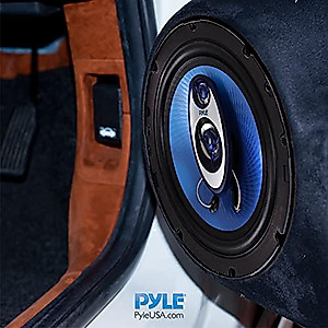 Pyle 6.5" Three-Way Sound Speaker System - 180 W RMS/360W Power Handling w/ 4 Ohm Impedance and 3/4'' Piezo Tweeter for Car Component Stereo, Round Shaped Pro Full Range Triaxial Loud Audio -PL63BL,Blue
