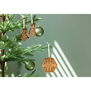 Penguin Pair Laser Cut Wood Ornaments - Comes with 2 [Christmas, Holiday, Love, Anniversary, Personalized Gifts, Custom Message, Stocking Stuffers]