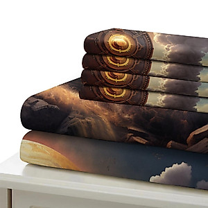 EVMILA Steam Train 3D Print Steampunk Comforter Covers Duvet Cover for Boys Girls Quilt Cover Soft Microfiber with Zipper Closure with Pillow Cases Bedding Set 3 Pieces Twin（173x218cm）, Style