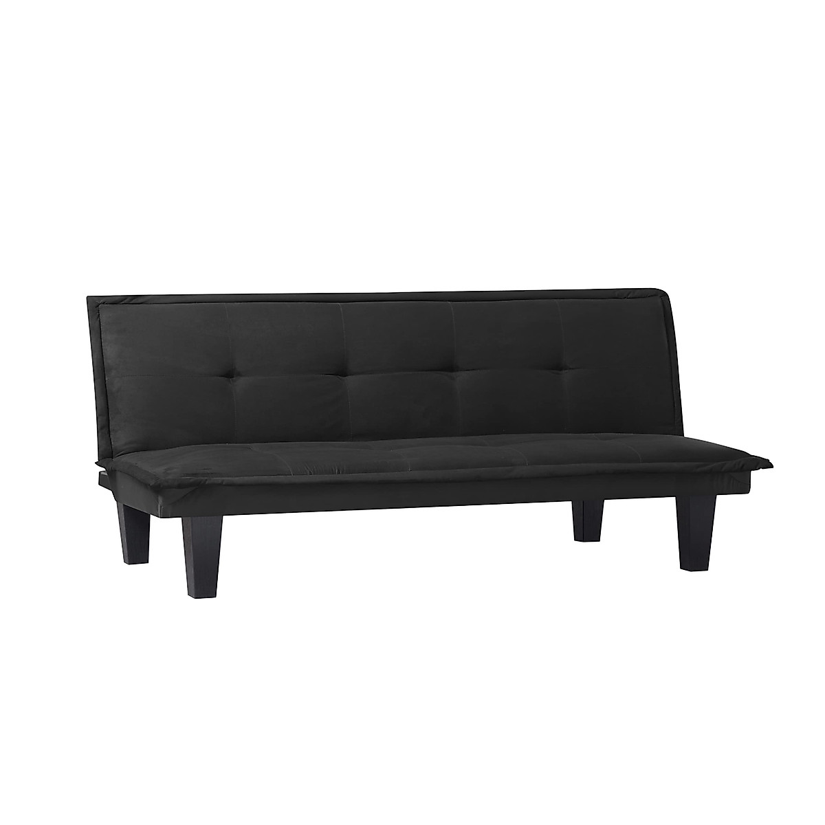 FULife Loveseat Sofa,Modern Decor Accent Futon Love Seat Bed for Living Room Bedroom Napping,Tufted Upholstered Small Recliner Couch Furniture,Solid and Easy to Install, Black 63.8" w