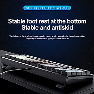 01 02 015 Mechanical Keyboard, Backlit Design USB Gaming Keyboard Adjustable Angle Ergonomics Design for Home Office for Gaming for Work