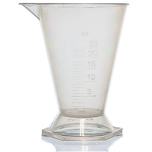 Conical Measuring Cup Set, 5 Sizes - 12, 25, 50, 125, and 200ml, Polypropylene, Hexagonal Base, Karter Scientific