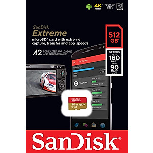SanDisk Extreme V30 A2 512GB MicroSD Memory Card for DJI Mini 2 Mavic Drone Class 10 4K SDXC Bundle with 1 Everything But Stromboli Micro Card Reader