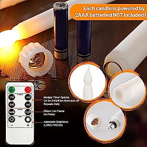 Liliful 24 Pcs Halloween Hanging Floating Candles Flameless LED Taper Candles Magic Hanging Flameless Candles Battery Operated Warm Light for Halloween Party Decor(White, 11.8inch)