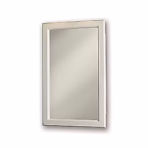 Jensen 8120 Framed Prairie Single-Door Recessed Medicine Cabinet, White