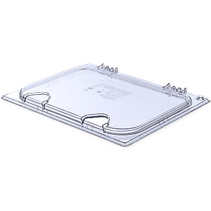 Carlisle FoodService Products CFS 10239Z07 EZ Access Hinged Lid with Handle and Notch, Half Size, Clear