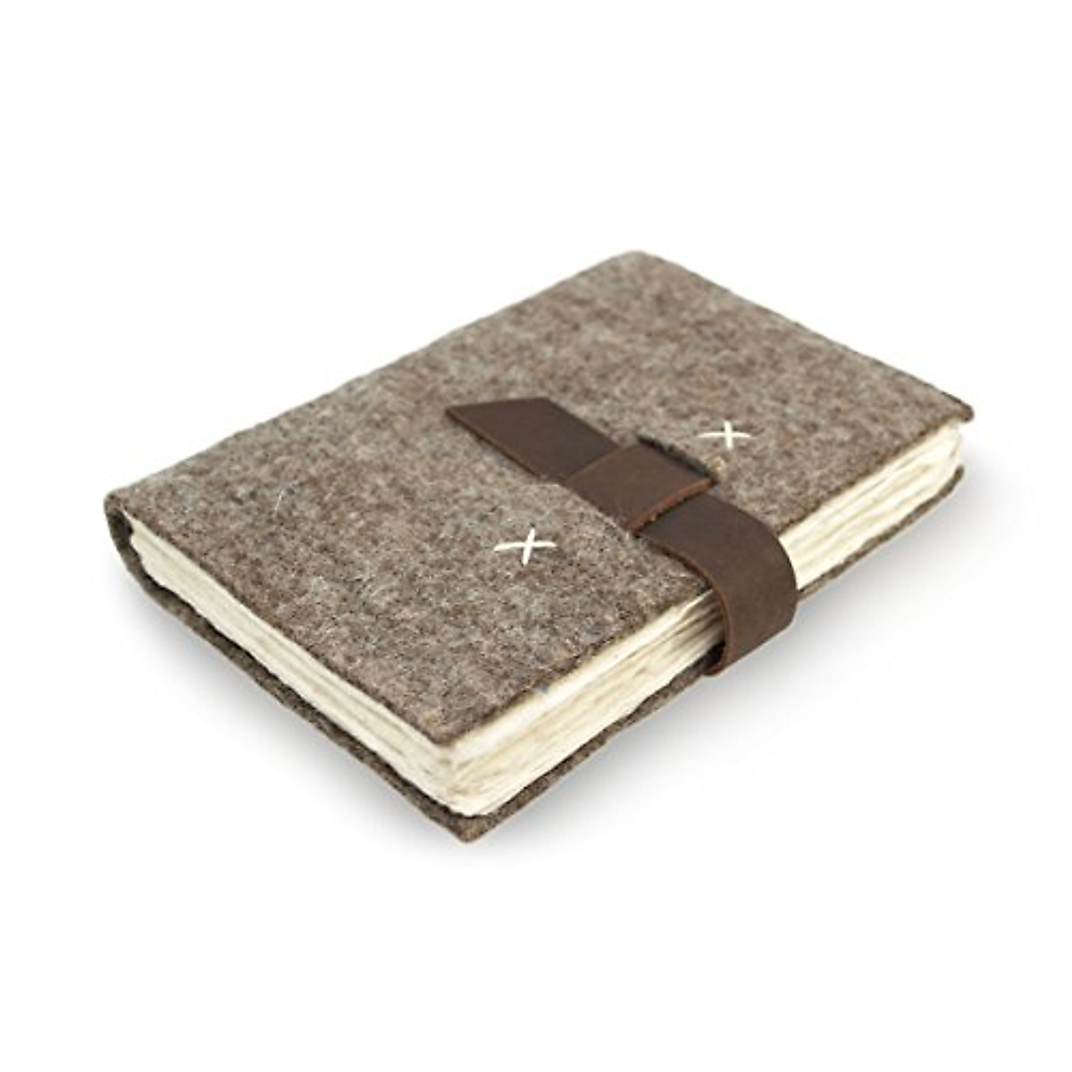 Kathmandu Valley Co. Nepali Traveler Vintage Journal with Handmade Wool Felt and Lokta Paper, 5x8 inch Notebook, Made in the Himalayas of Nepal, Nature's Wool