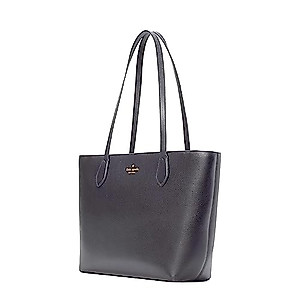kate spade handbag for women Leila shoulder bag tote bag in leather (Black), Black