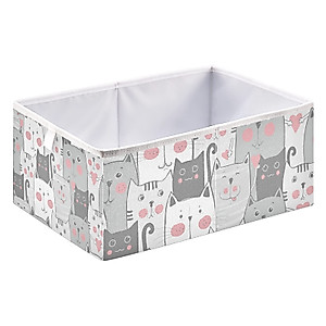 DOMIKING Lucky Cat Storage Baskets for Shelves Foldable Collapsible Storage Box Bins with Cubes Toys Closet Organizers for Pantry Bathroom Baby Cloth Nursery,11 x 11inch