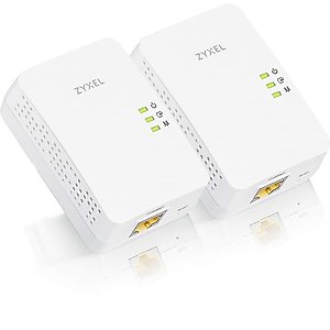Zyxel AV1300 Powerline Ethernet Adapter Starter Kit | Plug & Play | MIMO | HomePlug AV2 | GbE | Faster than AV1000 and AV1200 | Ideal for Smart TVs, On-Line Games, 4K Streaming | PLA5405V2KIT