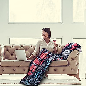 Classic Imports, Inc Marvel Deadpool Faces Fleece Throw Blanket, Red, One Size