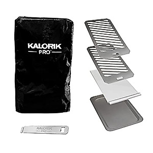 Kalorik® Professional Electric Smokeless Indoor Grill, Restaurant Quality 1500°F Searing, Premium Steak House Style with Perfect Caramelization, Digital LCD Display, Time & Temperature Control, 6 Accessories, 1600W, Easy Clean, Stainless Steel