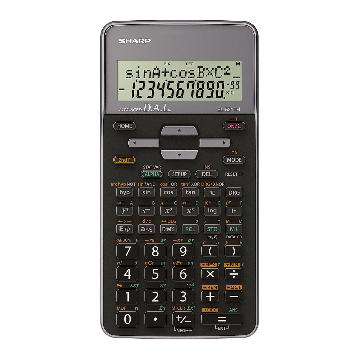 Sharp EL-531TH Scientific Calculator with D.A.L. Input Battery Operated Silver grey