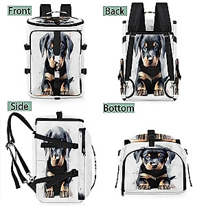 Dog Cute Rottweiler Gym Duffle Bag for Traveling Sports Tote Gym Bag with Shoes Compartment Water-resistant Workout Bag Weekender Bag Backpack for Men Women