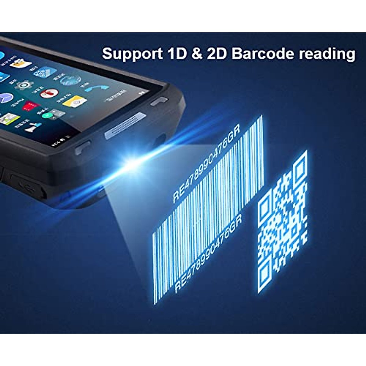 RUGLINE 2024 Android Barcode Scanner, Android13 PDA, 4GB+64GB Barcode Scanner with Keypad, Equip with Honeywell N6703 1D 2D QR Code Scanner, IP66 Inventory Scanner with Software for Warehouse