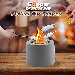 Tabletop Fire Pit, Rubbing Alcohol Fireplace Firepit Indoor Outdoor, Bio Ethanol Ventless Fire Pit, Mini Concrete Fire Bowl Clean Burning Real Flame for Patio Balcony