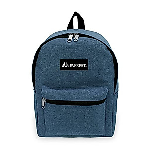 Everest Unisex-Adult's Basic Denim Backpack, Dark Navy, One Size
