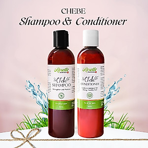 Roselle Naturals Chebe Shampoo and Conditioner for Hair Growth - Chebe Hair Shampoo and Conditioner Hair Growth Oil Duo with Chebe Oil and Rosemary Oil for Hair Growth, Hair Oil, 8 oz